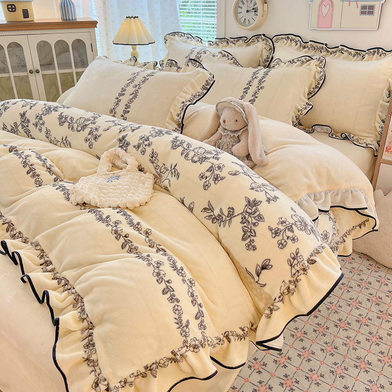 2025新款A类200克韩版牛奶绒四件套-找家纺-就上找家纺网
