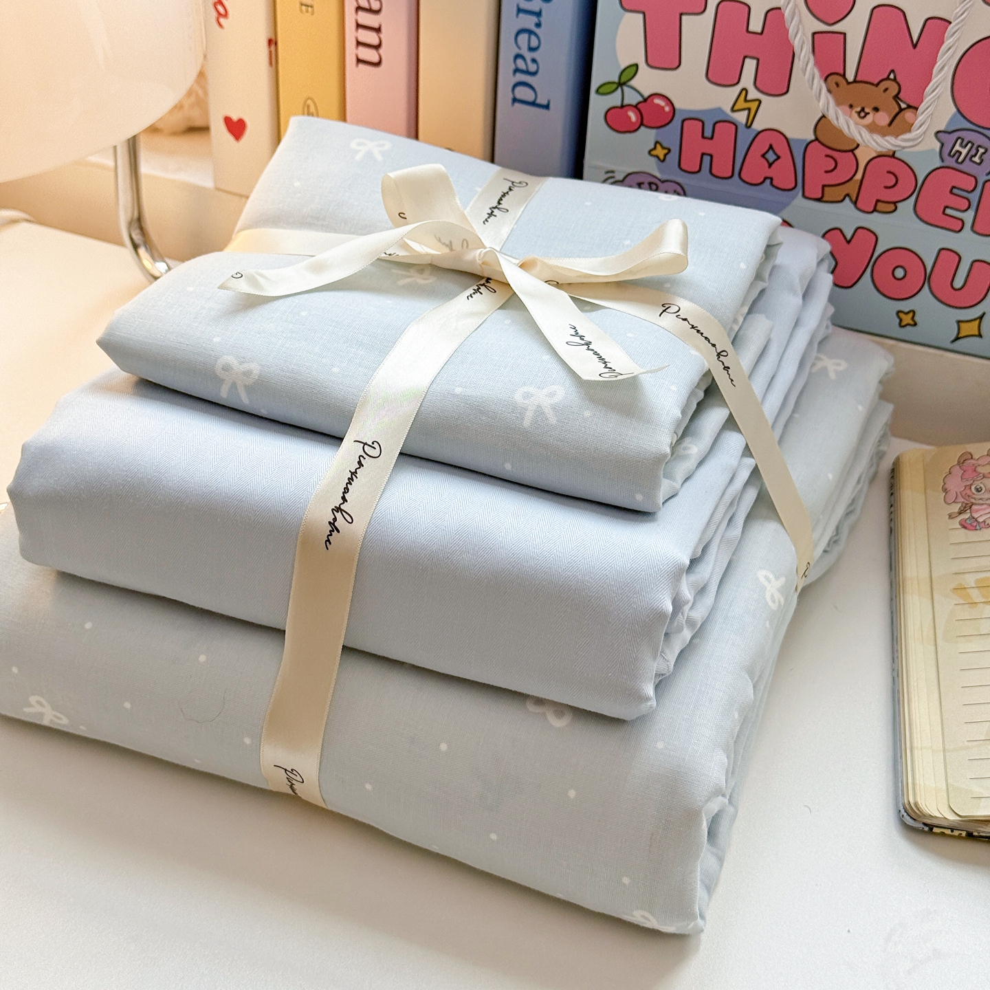 2025新款A类学生季ins卡通全棉双层纱四件套-找家纺-就上找家纺网